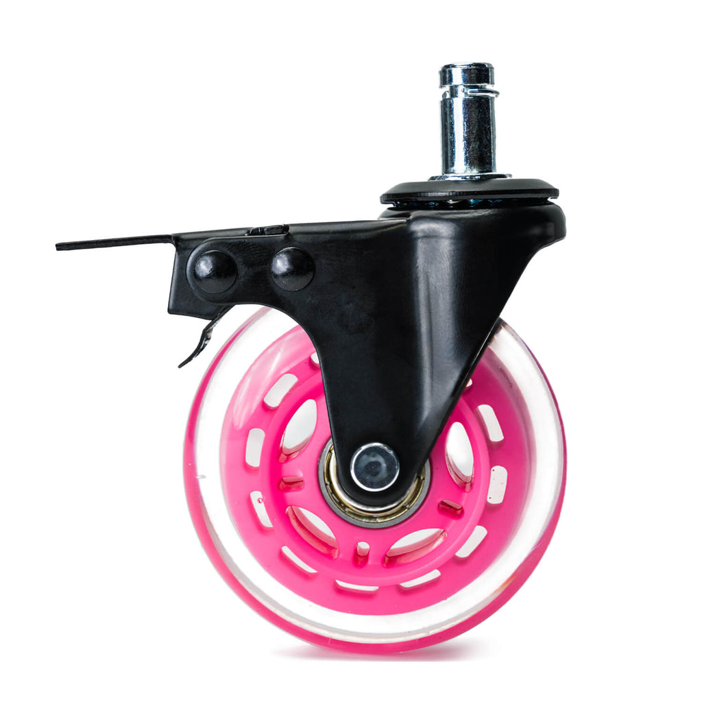 TATSoul Artist Chair Roller Blade Wheels Set of 5 in Pink