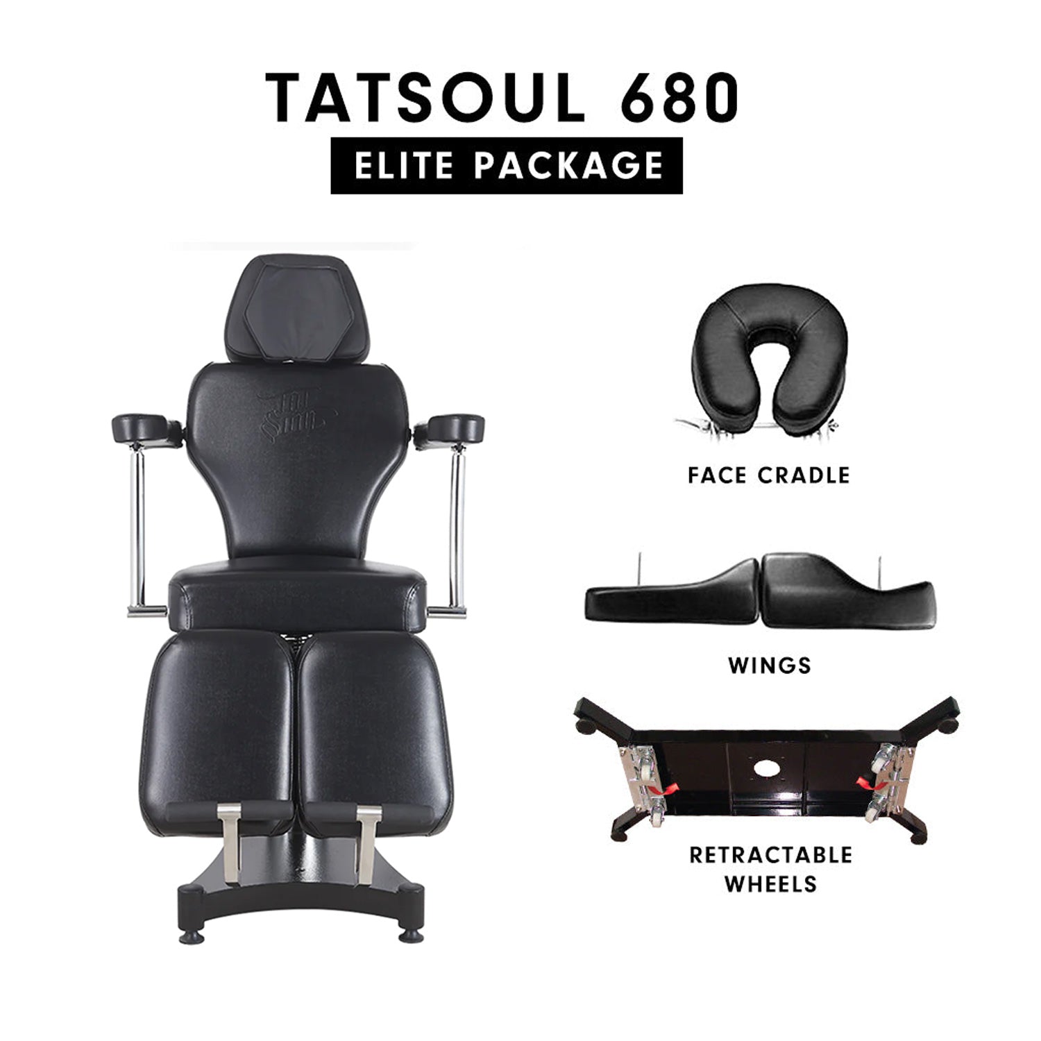 Multi-Position Oros 680 Tattoo Client Chair - TATSoul